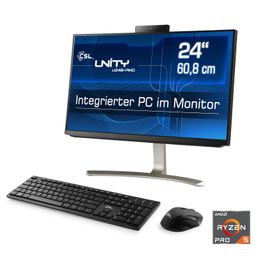 CSL All-in-One PC "Unity U24B-AMD / 5650GE 1000 GB 16 RAM Win 11" Computer Gr. Microsoft Windows 10, 16 GB RAM 1000 GB SSD, schwarz All in One PC