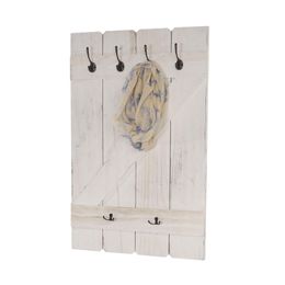 Wandgarderobe MCW-D13, Garderobe Garderobenpaneel, 6 Haken 91x60cm ~ shabby-wei&szlig;