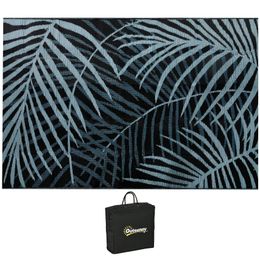 Outsunny Outdoor-Wendeteppich wasserbeständig mit Transporttasche schwarz, grün 182L x 274B x 0,3H cm