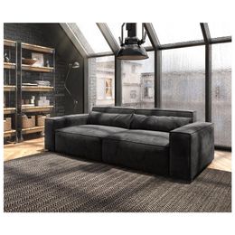 DeLife Big-Couch Sirpio L Mikrofaser Schwarz 260x110 cm