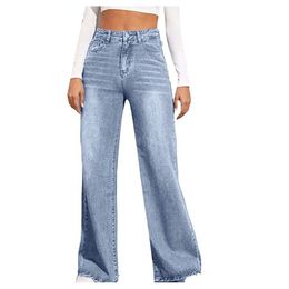 KIKI Haremshose High Waist Hose für Damen Bedruckt locker weites Bein lockere Jeans