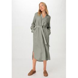 hessnatur A-Linien-Kleid Midi Relaxed aus reinem Leinen (1-tlg)