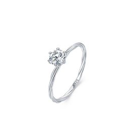 AquaBreeze Fingerring S925 Sterling Silber Ring Damen (Mode Einfache Simulation Diamant Ring)
