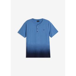 bonprix Henleyshirt, Kurzarm mit Farbverlauf aus Bio Baumwolle
