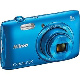 Kompakt Kamera Coolpix S3600 - Blau + Nikon Nikkor Wide Optical Zoom 25-200mm f/3.7-6.6 VR f/3.7-6.6