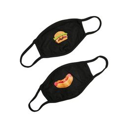 MisterTee Mund-Nasen-Maske MisterTee Unisex Burger and Hot Dog Face Mask 2-Pack, schwarz
