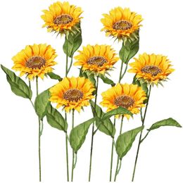 Kunstblume, Creativ green, Höhe 66 cm, 7er Set, gelb