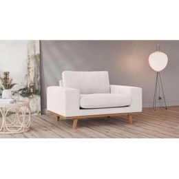 Home Affaire Sessel Torino, mit edlem Holzrahmen, auch in Bouclé, B/T/H: 122/91/81 cm, beige