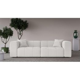 Home Affaire 3-Sitzer ERIZ Big Sofa, XXL, auch in Bouclé, moderne Steppung, incl. 2 Zierkissen, B/T/H: 278/104/70 cm, beige