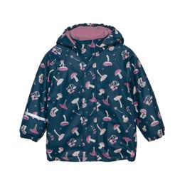 CeLaVi - Regenjacke MUSHROOMS mit Innenfleece in dunkelblau/lila, Gr.98/104