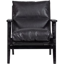 Woood Sessel Houston, mit gepolsterter Sitzfläche, schwarz
