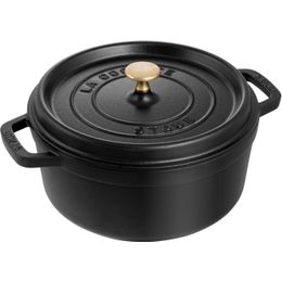 Staub Bräter Cocotte, Gusseisen (1-tlg), Gusseisen, rund, robust und langlebig, Induktion, schwarz