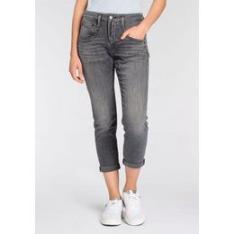 Herrlicher 5-Pocket-Jeans Shyra Cropped Denim Black Light, grau