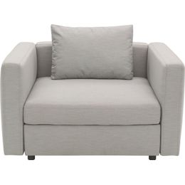 DOMO collection Sessel Solskin, individuell erweiterbar, Formschön mit losem Sitz- und Rücken-Kissen., silberfarben