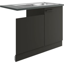 Optifit Spülenschrank Palma Breite 110 cm, geeignet für teilintegrierte Geschirrspüler, grau