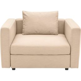 DOMO collection Sessel Solskin, individuell erweiterbar, Formschön mit losem Sitz- und Rücken-Kissen., beige
