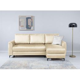 Home Affaire Ecksofa SEMPT Recamiere wahlweise links oder rechts montierbar, L-Form, Schlafsofa, Bettkasten, B/T/H: 236/148/92 cm. Liegefläche 197/138 cm, beige