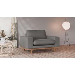 Home Affaire Sessel Torino, mit edlem Holzrahmen, auch in Bouclé, B/T/H: 122/91/81 cm, grau