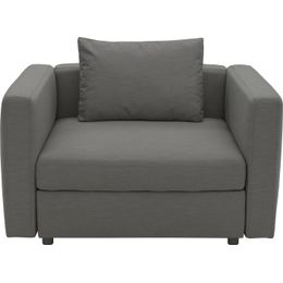 DOMO collection Sessel Solskin, individuell erweiterbar, Formschön mit losem Sitz- und Rücken-Kissen., grau