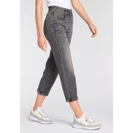 Herrlicher High-waist-Jeans HI Tap Denim Black Light, grau