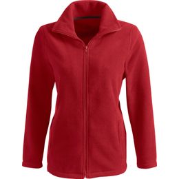 Damen Fleecejacke mit zwei Taschen weinrot, Gr&ouml;&szlig;e 40