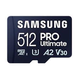 Samsung PRO Ultimate microSD-Karte 512 GB Class 3 UHS-I , v30 Video Speed Class, A2 Application Performance Class inkl. USB-Kartenleser