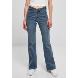 Urban Classics Bequeme Jeans Damen Ladies High Waist Flared Denim Pants (1-tlg), blau