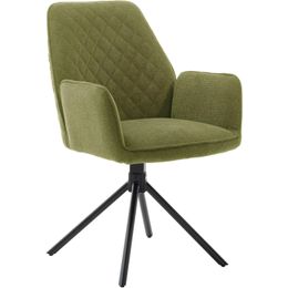 Esszimmerstuhl MCA furniture "ACANDI" Stühle Gr. B/H/T: 52 cm x 89 cm x 64 cm, Metall, grün (oliv, schwarz matt lackiert) Küchenstühle