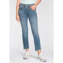 Bootcut-Jeans Herrlicher "Baby Cropped Light Denim" Gr. 29, N-Gr, blau (blue) Damen Jeans Bootcut