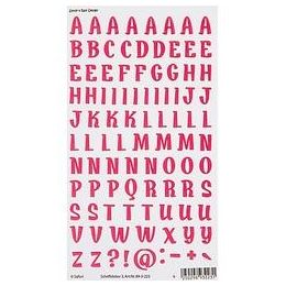 buttinette Porzellansticker "Buchstaben/Zeichen", pink, 1 Bogen