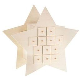 buttinette Adventskalender "Stern" aus Holz, 39,7 x 37,7 x 20,8 cm