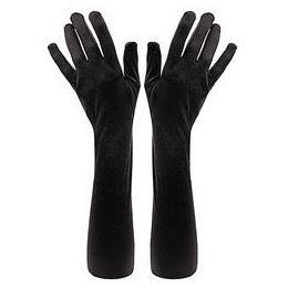 buttinette Satin-Handschuhe, schwarz, 55 cm