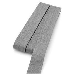 buttinette Baumwoll-Schrägband, grau, Breite: 2 cm, Länge: 5 m