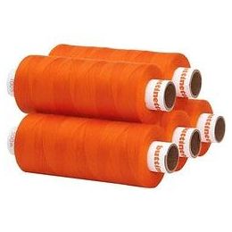 buttinette Universal-Nähgarn, Stärke: 100, 5er-Pack, orange