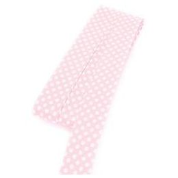 buttinette Baumwoll-Schrägband "Punkte", rosa-weiß, Breite: 2 cm, 5 m