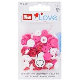 Prym Druckknöpfe "Color Snaps Herz", pink color, 12,4 mm Ø, 30 Stück