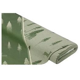 buttinette Jacquard "Waldlandschaft", grün