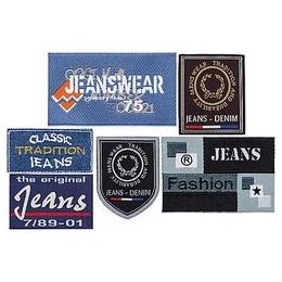 buttinette Applikationen "Jeans", Größe: 4,7 - 9,0 cm, Inhalt: 6 Stück