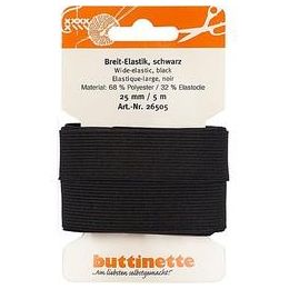 buttinette Gummiband "Breit-Elastik", schwarz, Breite: 25 mm, Länge: 5 m