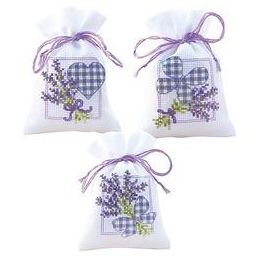 Verachtert Geschenk- und Kräutersäckchen "Lavendelherzen", 3er-Set