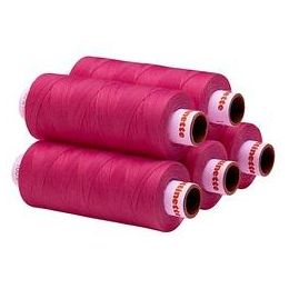 buttinette Universal-Nähgarn, Stärke: 100, 5er-Pack, pink