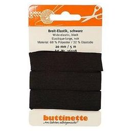 buttinette Gummiband "Breit-Elastik", schwarz, Breite: 20 mm, Länge: 5 m
