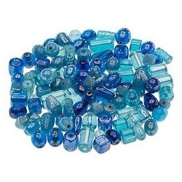 buttinette Glasperlenmix, blau, 8–22 mm, 100 g