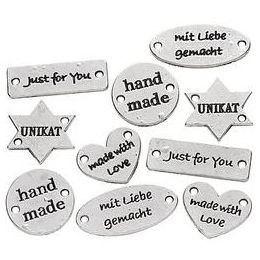 buttinette handmade Label-Set aus Metall, Inhalt: 10 Stück