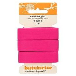 buttinette Gummiband "Breit-Elastik", pink, Breite: 20 mm, Länge: 5 m