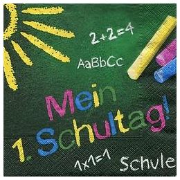 buttinette Papierserviette "Mein 1. Schultag", 33 x 33 cm, 20 Stück