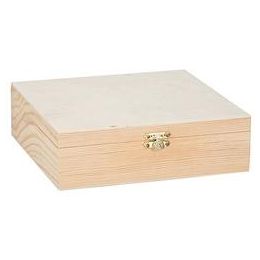 buttinette Servietten-Box aus Holz, 18,5 x 18,5 x 5,5 cm