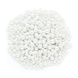 buttinette Glaswachsperlen, weiß, 4–8 mm Ø, 100 g