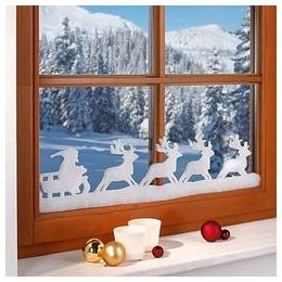 buttinette Weihnachtliche Fensterdeko "Rentiere", 18 cm hoch, 1,9 m lang