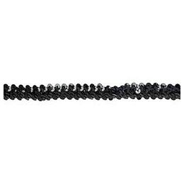 buttinette Elastik-Paillettenband, schwarz, Breite: 20 mm, Länge: 3 m